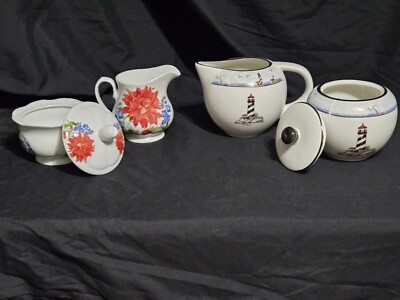 2 Different Sets. Vintage Sugar Bowl With Lid And Creamer Sets $ 20.00 ...