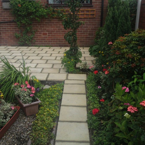 450mm x 450mm old style buff paving flag stones, patio slab | eBay UK