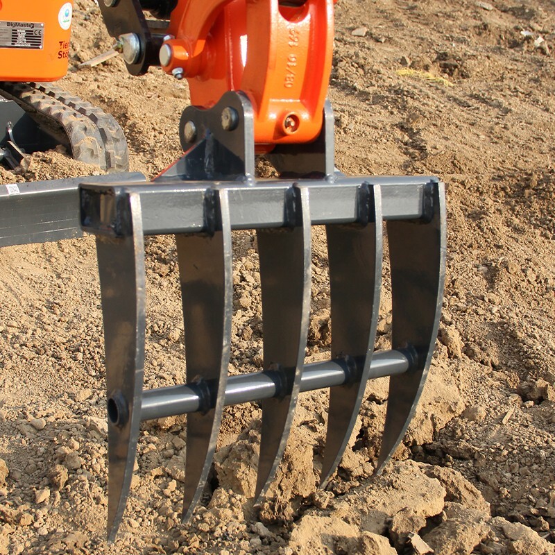 Rake:Attachment for 2000lbs 1 Ton Mini Excavators for land clearing ...
