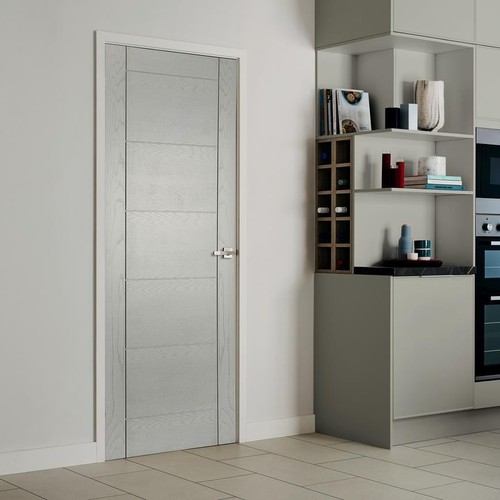 Howdens Linear Oak Grey Pre-Finished Door 2'9" 1980 X 840 | eBay UK
