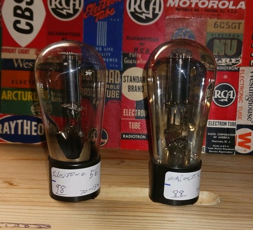LOT OF 2 TYPE 56 BALLOON RADIO AUDIO VACUUM TUBES SILVERTONE,MAJESTIC ...