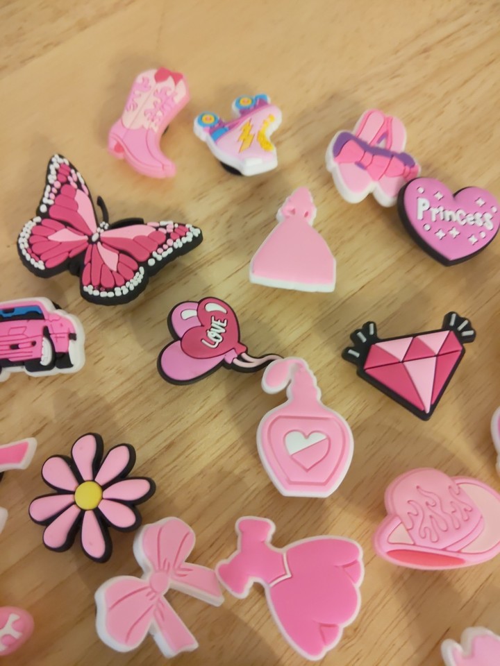 Set Of 25 Croc Jibbitz Pink Theme Girl Power Pop Culture Fun Shoe Charm ...