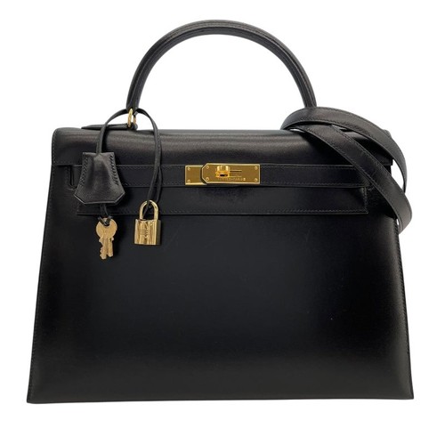 HERMES Kelly 32 Sellier X Stamp Black GHW Box Calf #335 | eBay