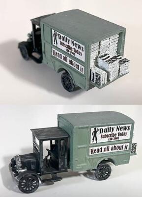 HO Scale Delivery Truck 1920's-30's Newspaper Truck Loaded Built Up | eBay