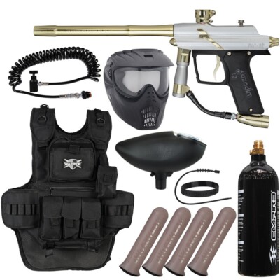 Azodin Blitz 4 Heavy Gunner Paintball Gun Kit - Silver/Gold | eBay