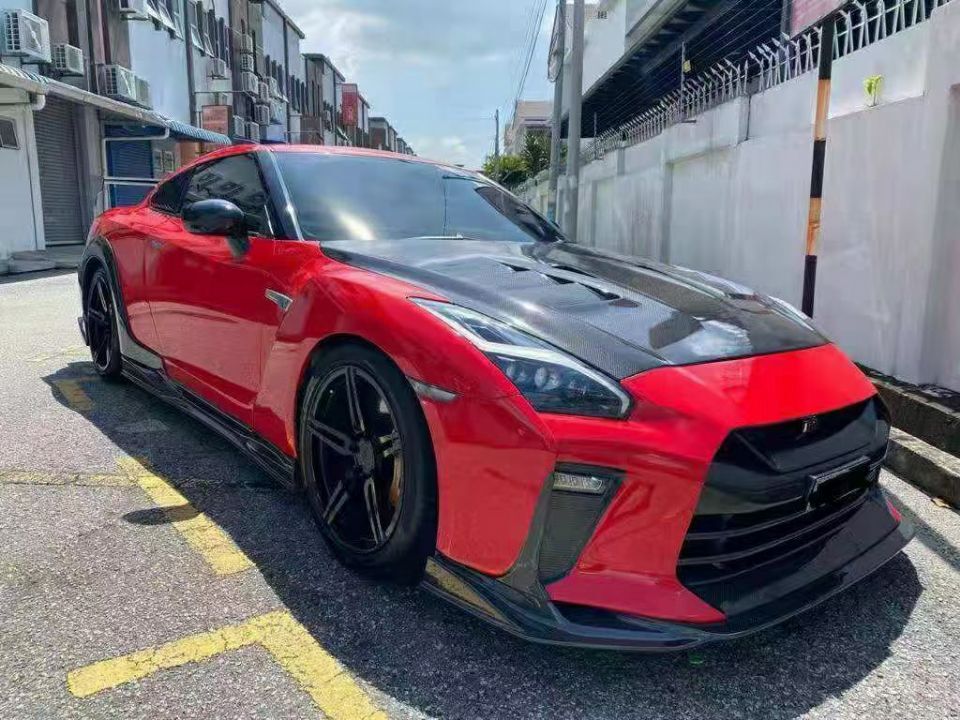 Carbon Fiber Silver Wide Body Kit Fender Flare Set For GTR R35 Special ...