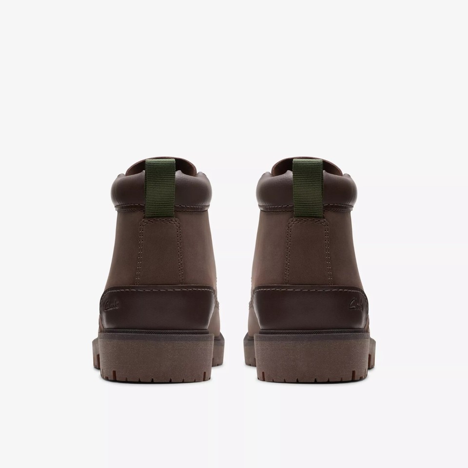 Clarks Men's Rossdale Mid Brown Warm Lined Leather Lace Up Casual Boot ...