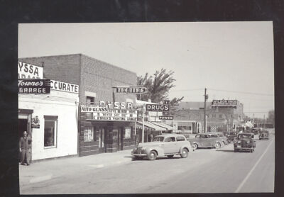 REAL PHOTO NYSSA OREGON DOWNTOWN STREET SCENE OLD CARS POSTCARD COPY | eBay