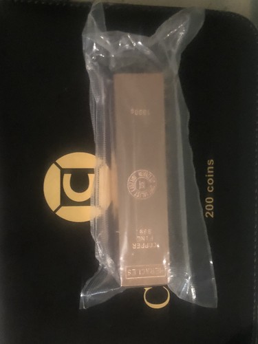 1kg Copper Bullion Bar 999 Pure Fine Ingot Paperweight Minted Large 1 ...