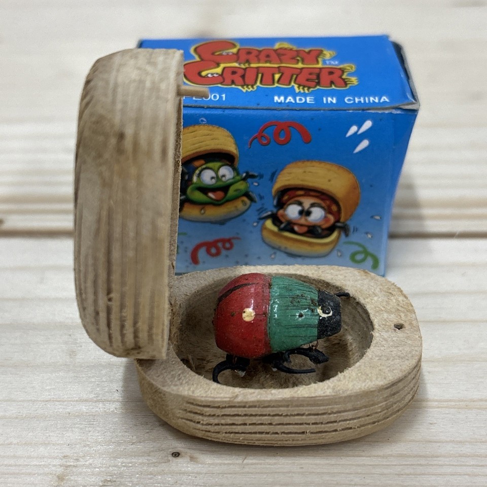 CRAZY CRITTER NOVELTY BUG IN A NUT LADYBUG MOVING LEGS BEETLE BLUE BOX ...