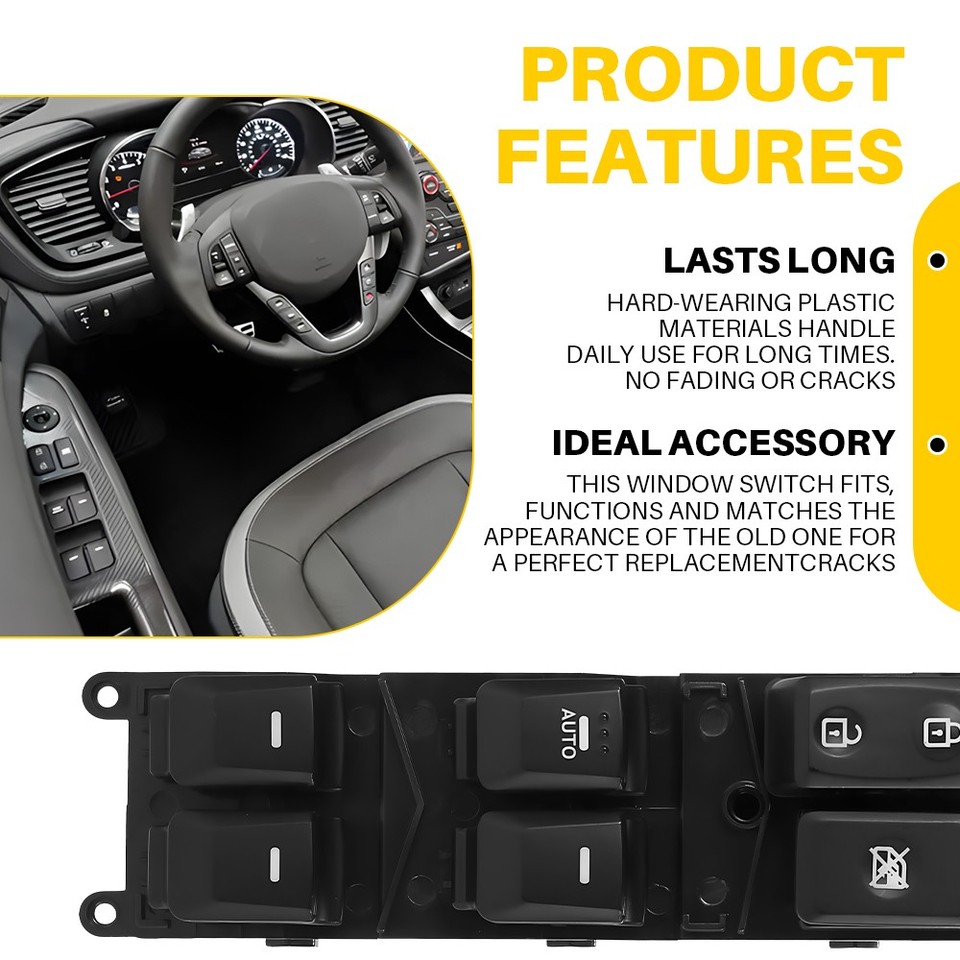 Left Driver Side Power Window Switch For Kia Rio 2012-2015 4-Door ...
