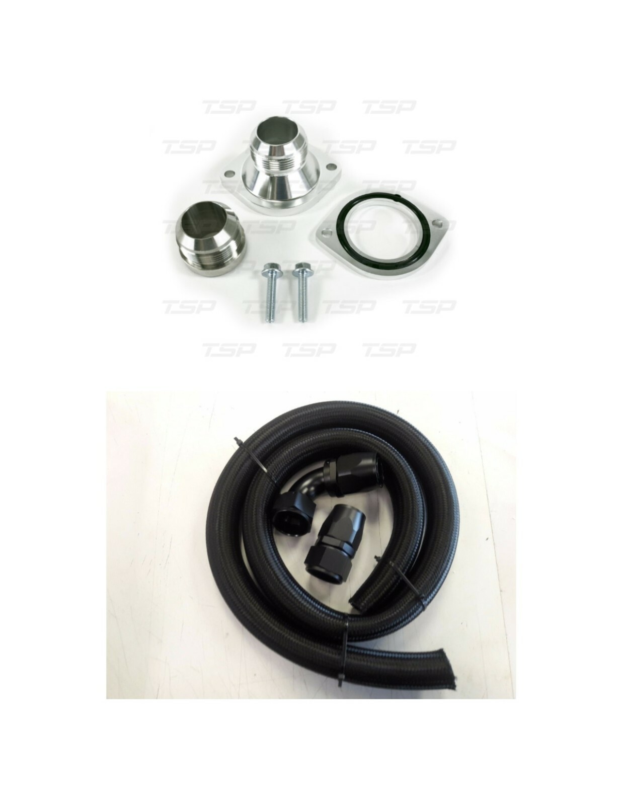 BLACK -20AN Black Chevy LS Radiator Hose Kit -20 Straight -20 90 Degree ...