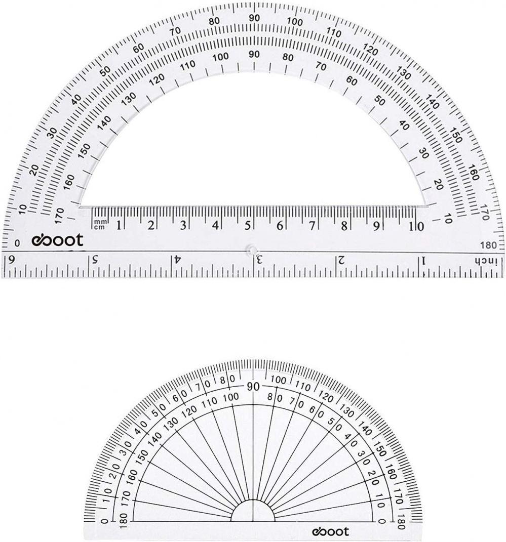 Helix Oxford Maths Set Leline's Plastic Protractor 180 Degree, Student ...