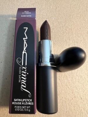 MAC Macximal Sleek Satin Lipstick 805 CYBER 0.12 oz Full Size NIB Free ...