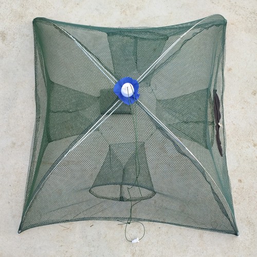 4 Holes Automatic Fishing Mesh Trap Nylon Cast Folding Fishing Net ...