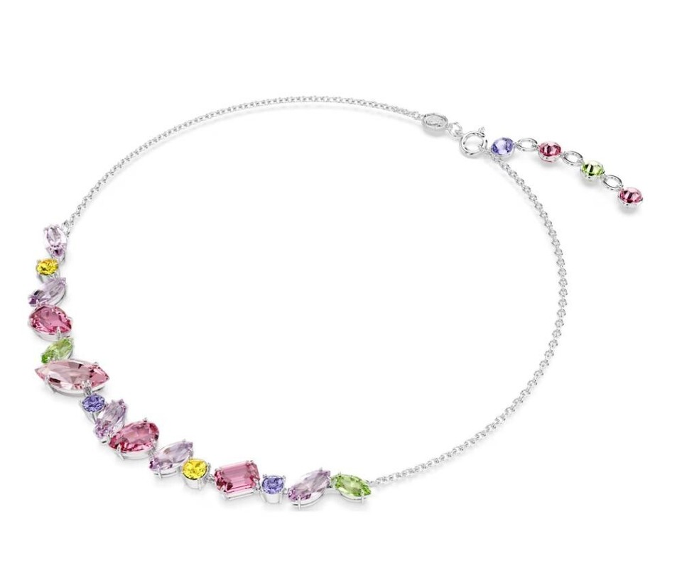 New SWAROVSKI Multicolor Crystal Rhodium plated Gema Necklace 5658398 ...