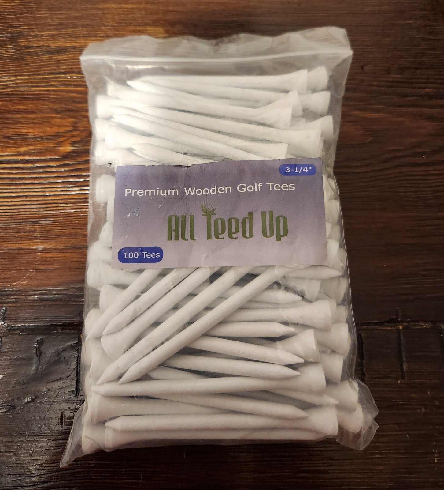 All Teed Up Premium Wooden Gold Tees 3 1/4 " 100 Pack White | eBay