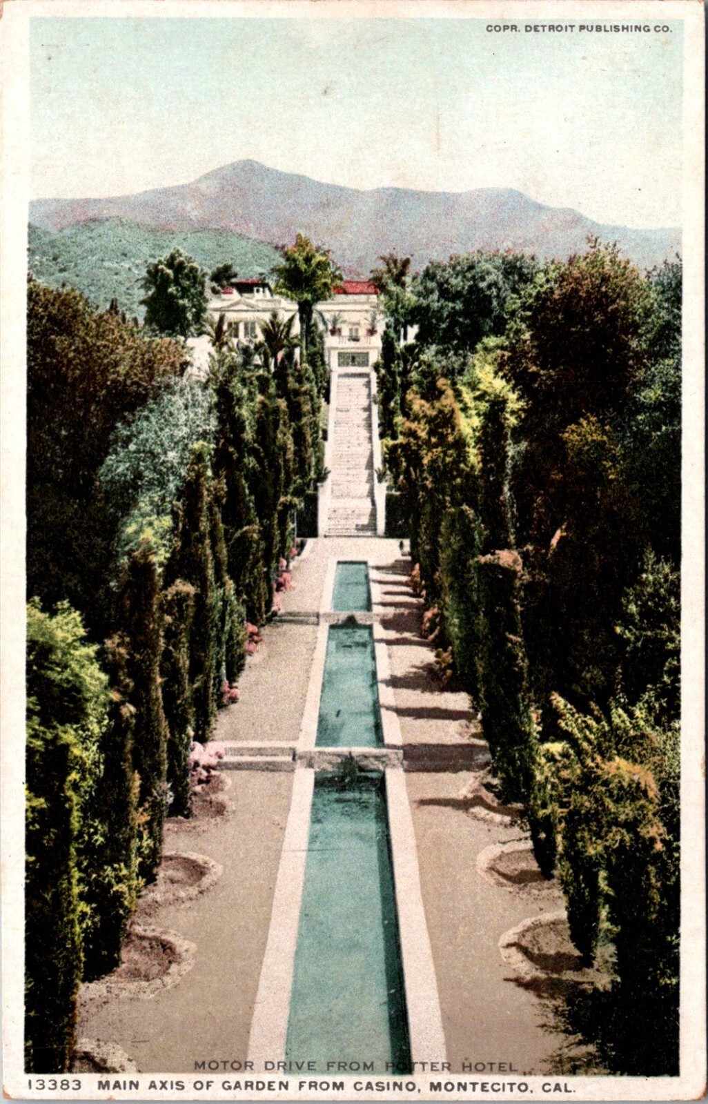 Main Axis of Garden from Casino Montecito California Postcard | eBay