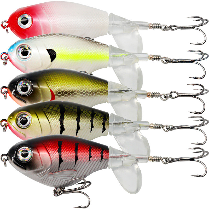 5Pcs Fishing Lures Lot Whopper Plopper Top water Bass Trout Bait ...