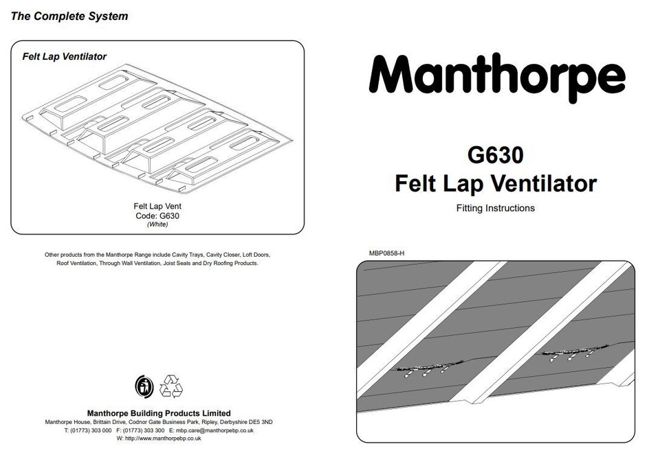Felt Lap Vent Manthorpe Loft Attic And Roof Ventilation Airflow G630 x ...