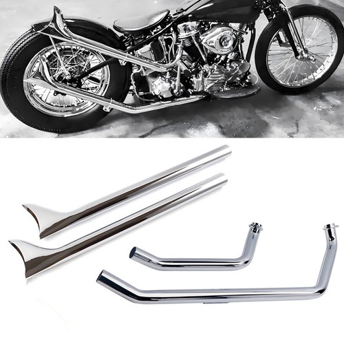Upswept-exhaust Headers for Harley Shovelhead W/ 30" 1-7/8'' Fishtail ...