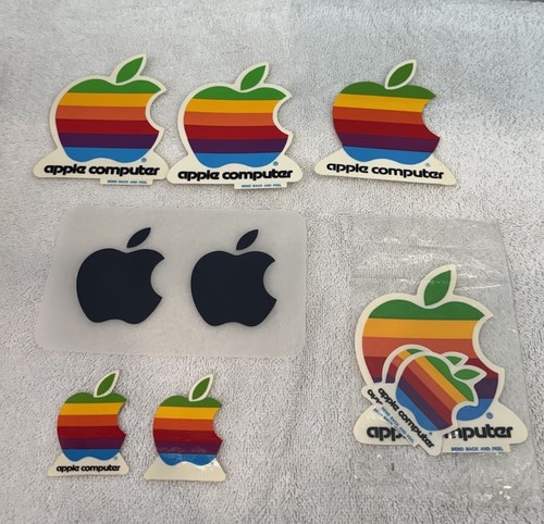 Vintage APPLE Computer Logo Sticker LOT NEW one package sealed 10 bonus ...