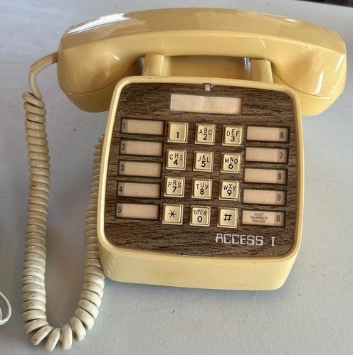 Vintage GTE "ACCESS I" PUSH BUTTON DESK PHONE - BUSINESS or HOME Model ...