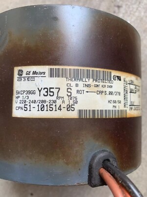 Field Coil For GE 5KCP39GG Y357 1/3HP 220/240 V 1.5A 1075 RPM CAP 5.00 ...