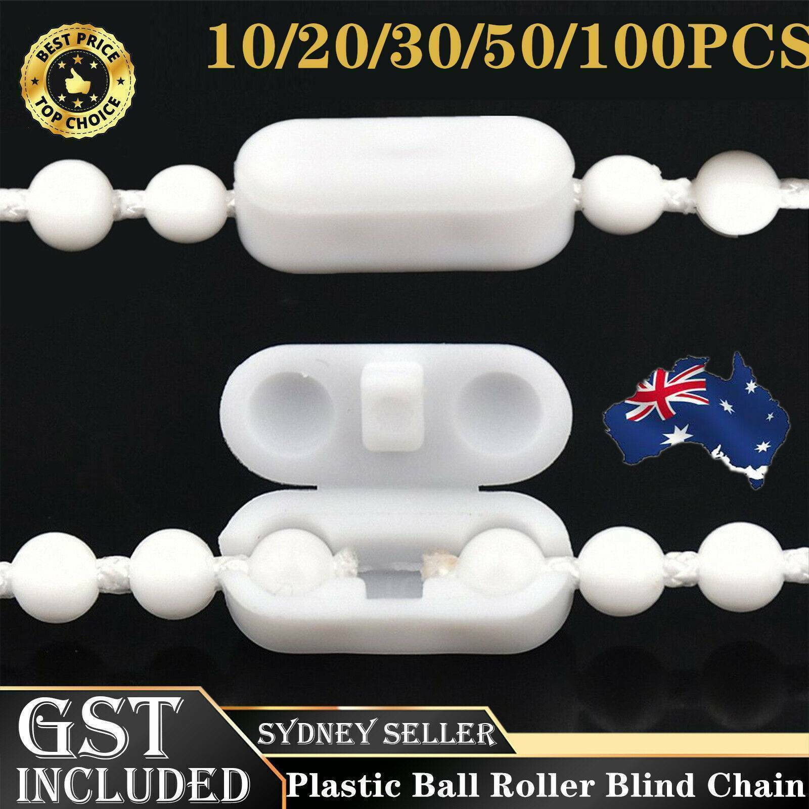 UP100x Plastic Ball Roller Blind Chain Cord Connector Joiner Vertical ...