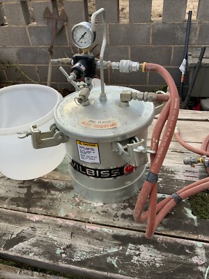 Devilbiss 2 Gal Pressure Pot Zinc Coated DEV PT-series With Hoses Clean ...
