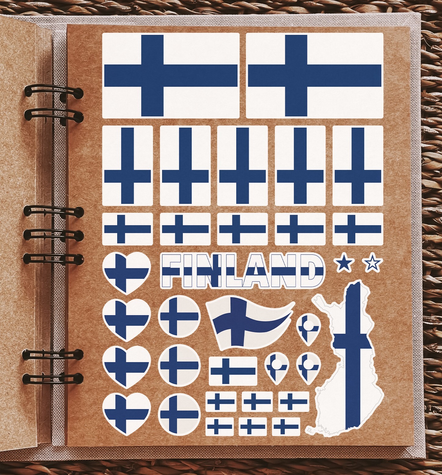 A4 Sticker Sheet Finland Vinyl Stickers - Finnish Flag Holiday Travel ...