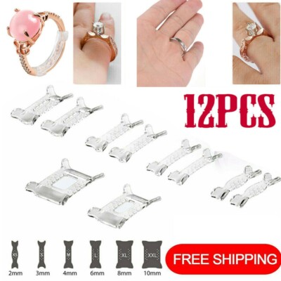 12PCS Set Invisible Ring Size Clip Guard Resizer Reducer Adjuster ...