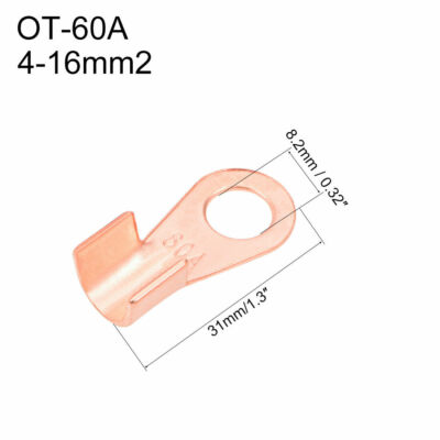 20Pcs Open Pure CopperRing Lug Terminals OT-60A Wire Crimp Terminal ...
