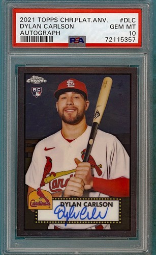 2021 Topps Chrome Platinum Anniversary Dylan Carlson Autograph #DLC PSA ...