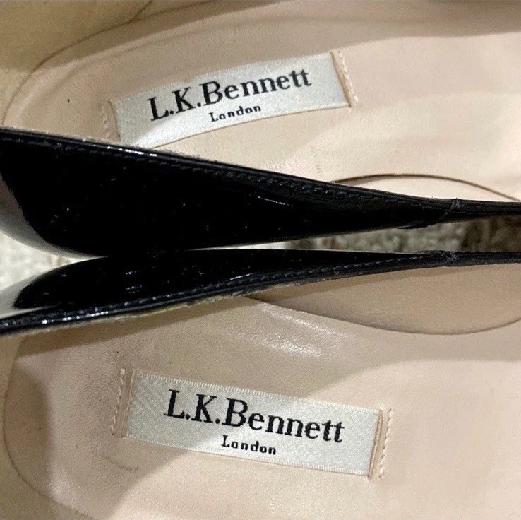 L.K. Bennett Sledge Patent Platform Heels Black Size 36.5 | eBay