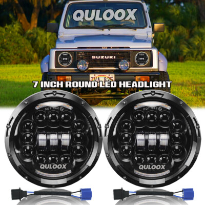 For 1986-1995 Suzuki Samurai SJ410 Pair 7Inch LED Round Headlight HI Lo ...