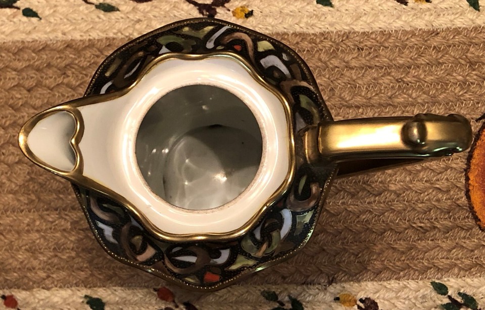 ANTIQUE VINTAGE NIPPON JEWELED CHOCOLATE POT SET W/6 CUPS & SAUCERS ...