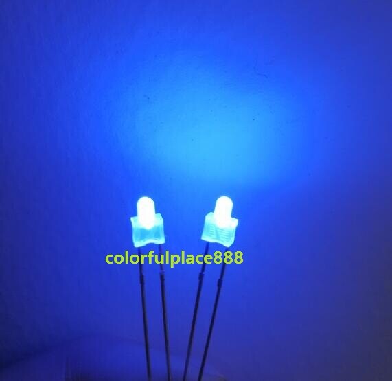 100pcs 2mm Blue Diffused Round Top LED Diodes Leds Light Bulb Free ...