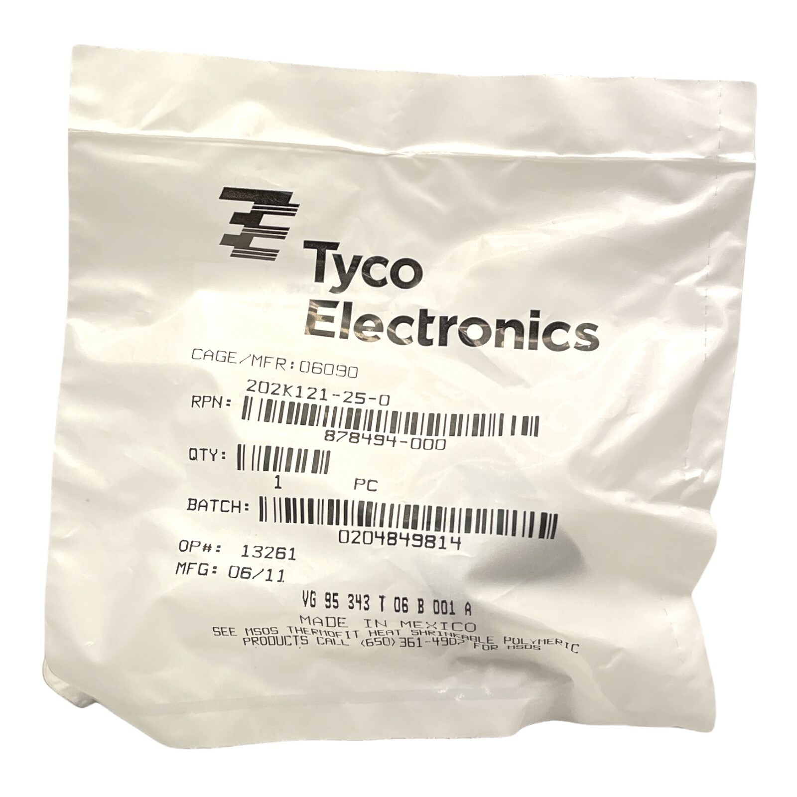 TYCO ELECTRONICS 202K121-25-0 CONNECTOR NOS NEW OLD STOCK | eBay