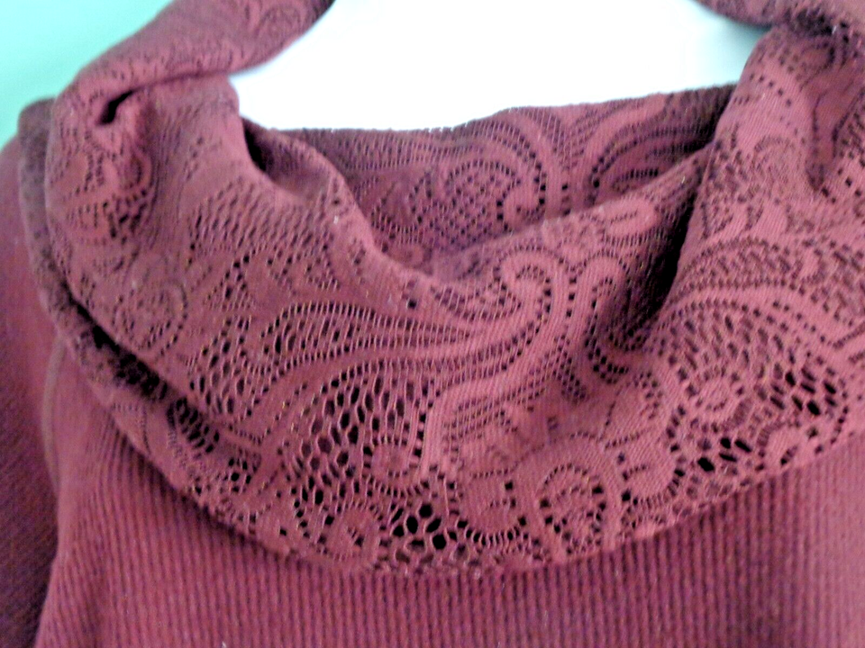 One World Lace Cowl Neck Sweater/Top XL | eBay