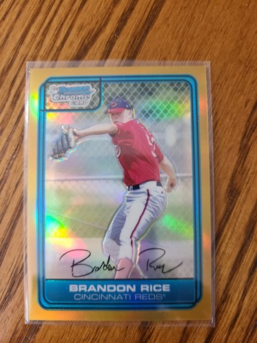 Brandon Rice 1st - 2006 Bowman Draft Chrome Gold Refractor #/50 DP28 ...