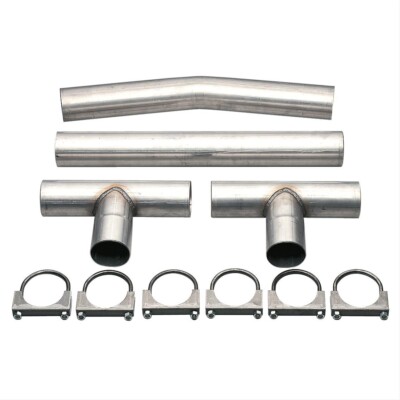 UNIVERSAL DUAL EXHAUST H-PIPE CROSSOVER BALANCER KIT 2.5" ALUMINIZED ...