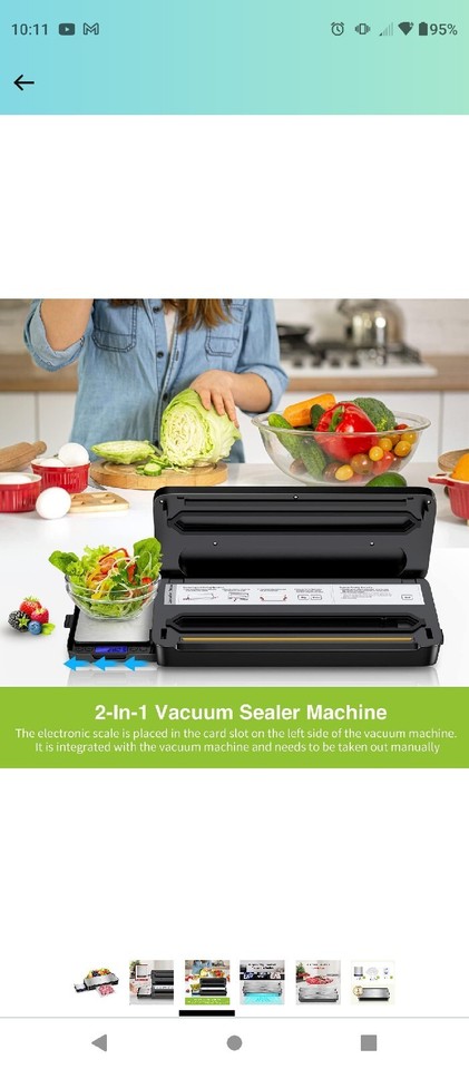 Bonsen Kitchen VS3004 Vacuum Sealer Machine Air Sealing Built-in Scale ...