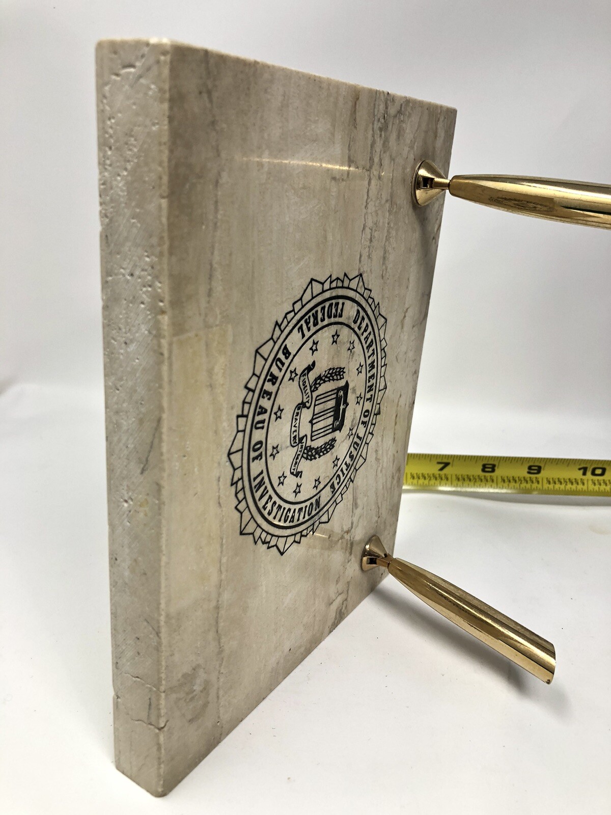 Vintage FBI Marble Base Desk Double Fountain Pen Holder No Pens | eBay