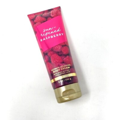 Bath & Body Works Sun-Ripened Raspberry Body Cream 8 Oz Shea Butter ...