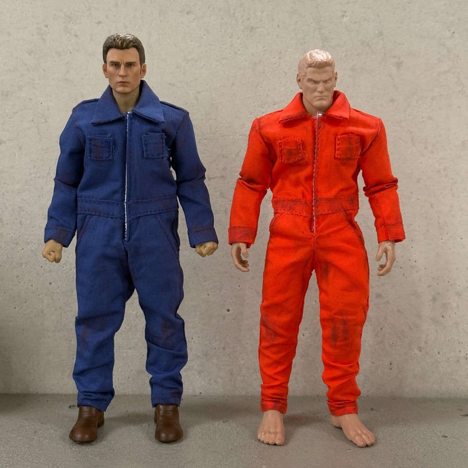 SU-CH-WKSUIT-BU: 1/12 weathered Blue Coverall Worker Suit for 6" Figure ...
