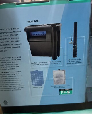 Top Fin Silentstream PF10 Power Filter 5-10 gallon Aquarium. NEW -Open ...