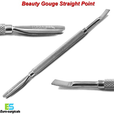 Professional Nail Beauty Gouge Straight Point Cuticle Pusher Removal ...