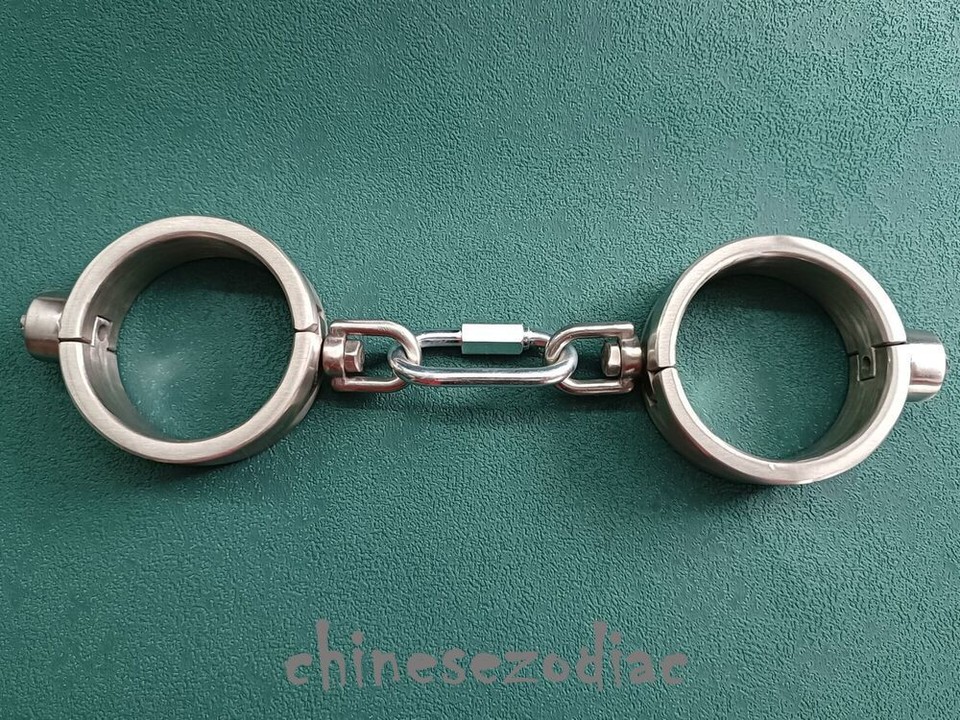 Binding Handcuffs Ankle Cuffs Collar Stainless Steel Heavy Wrist Cuffs ...