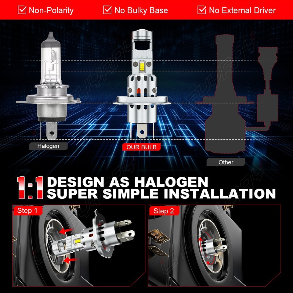 2PCS For Jeep Wrangler YJ 1987-1995 5x7" 7x6 Square LED Headlights High ...